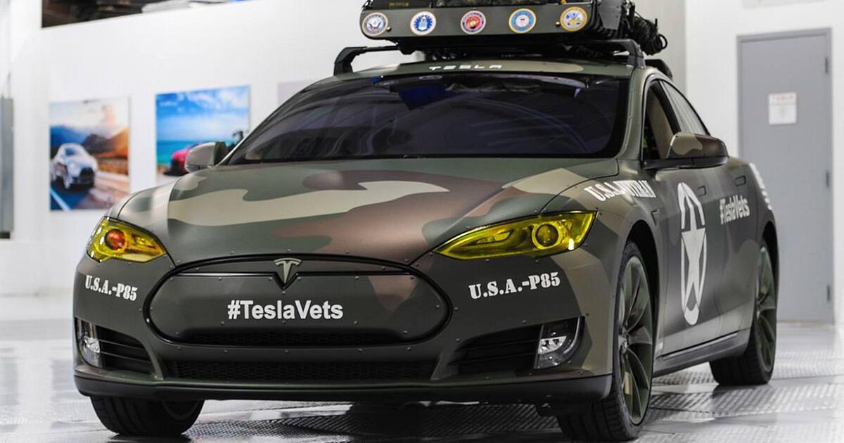 Tesla Model S im Army-Look: Tuning zum US-amerikanischen Veterans Day ...